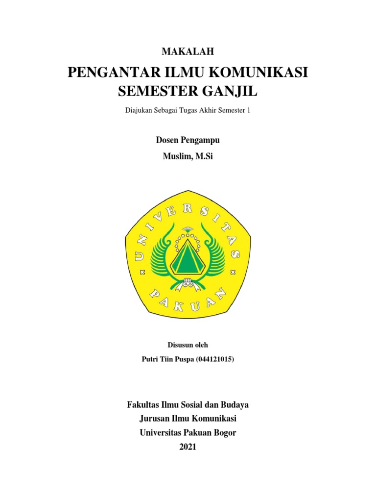 Makalah Pengantar Ilmu Komunikasi Semester 1 | PDF