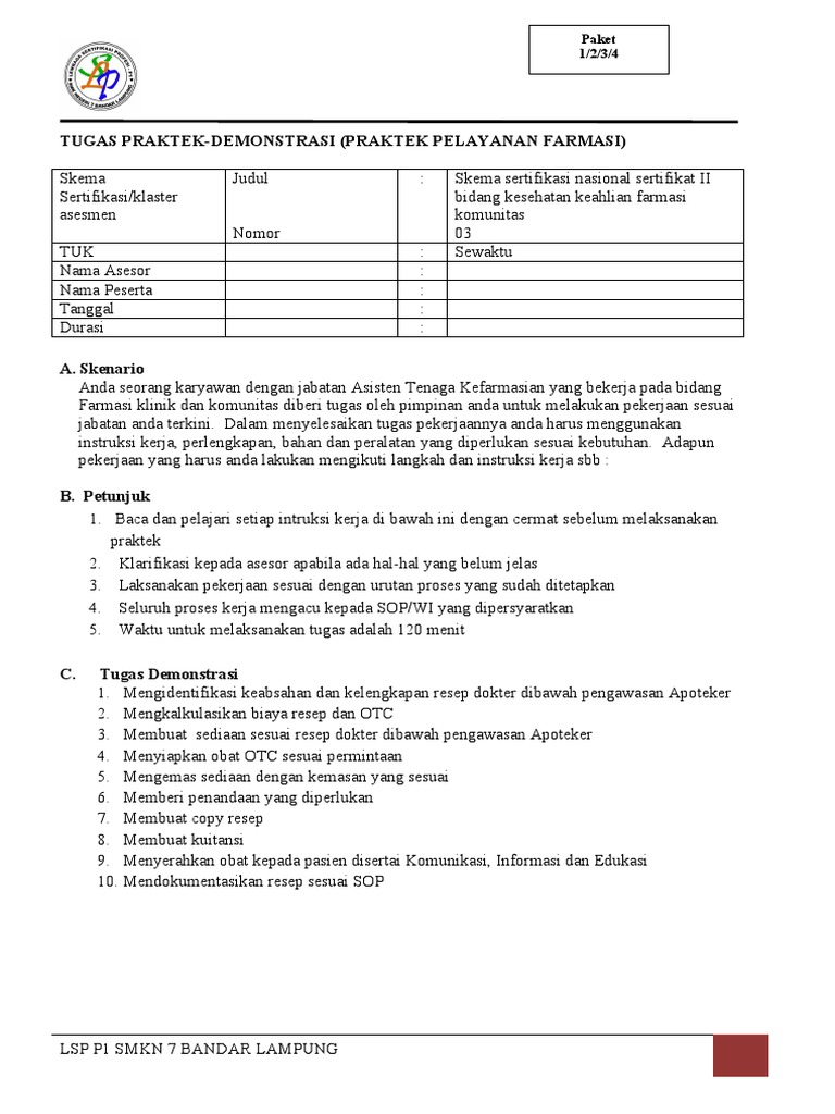 1. Lembar Kerja Asesi Tahap 1 | PDF