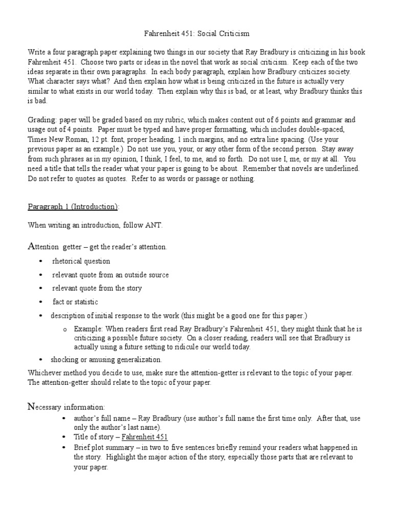 451 Social Criticism | PDF | Ray Bradbury | Cognition