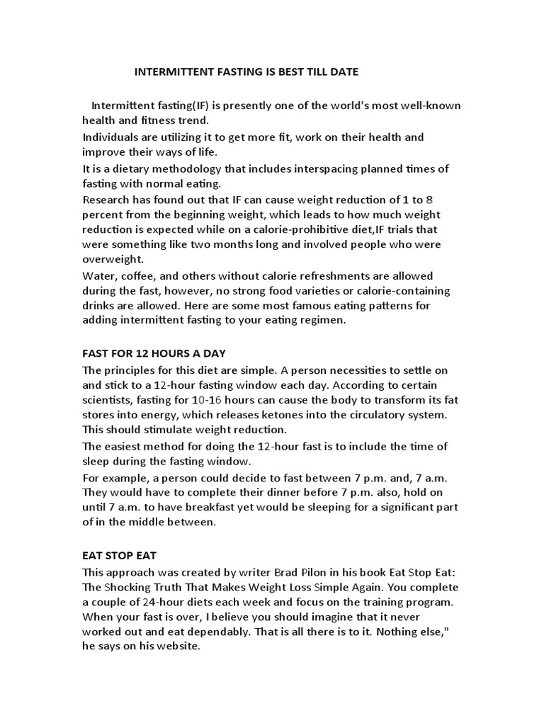 Intermittent Fasting | PDF | Dieting | Fasting