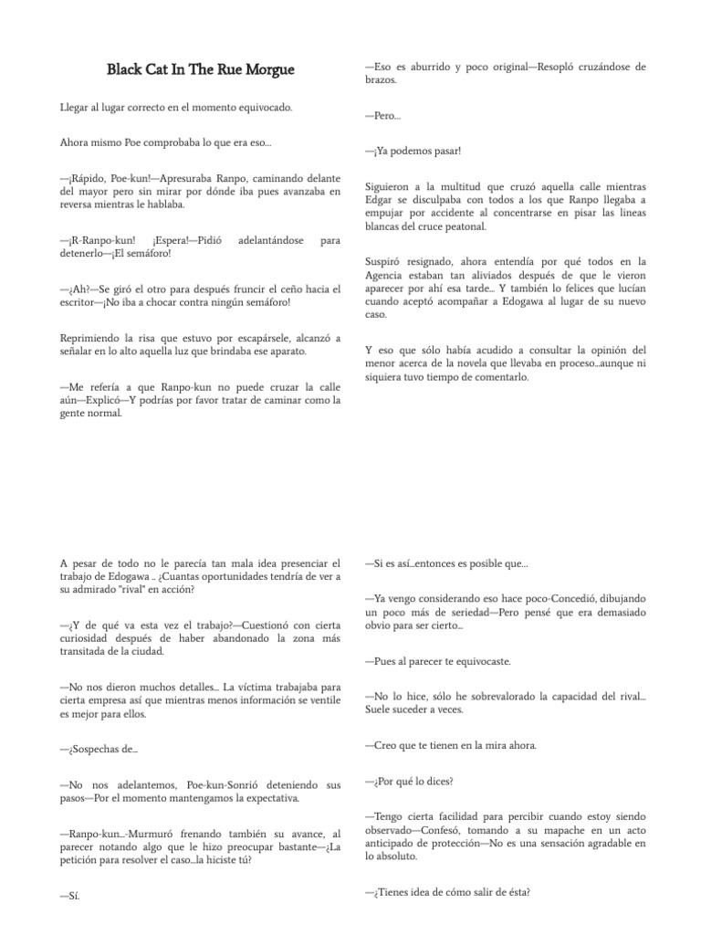 Black Cat in The Rue Morgue | Descargar gratis PDF | Edgar Allan Poe ...