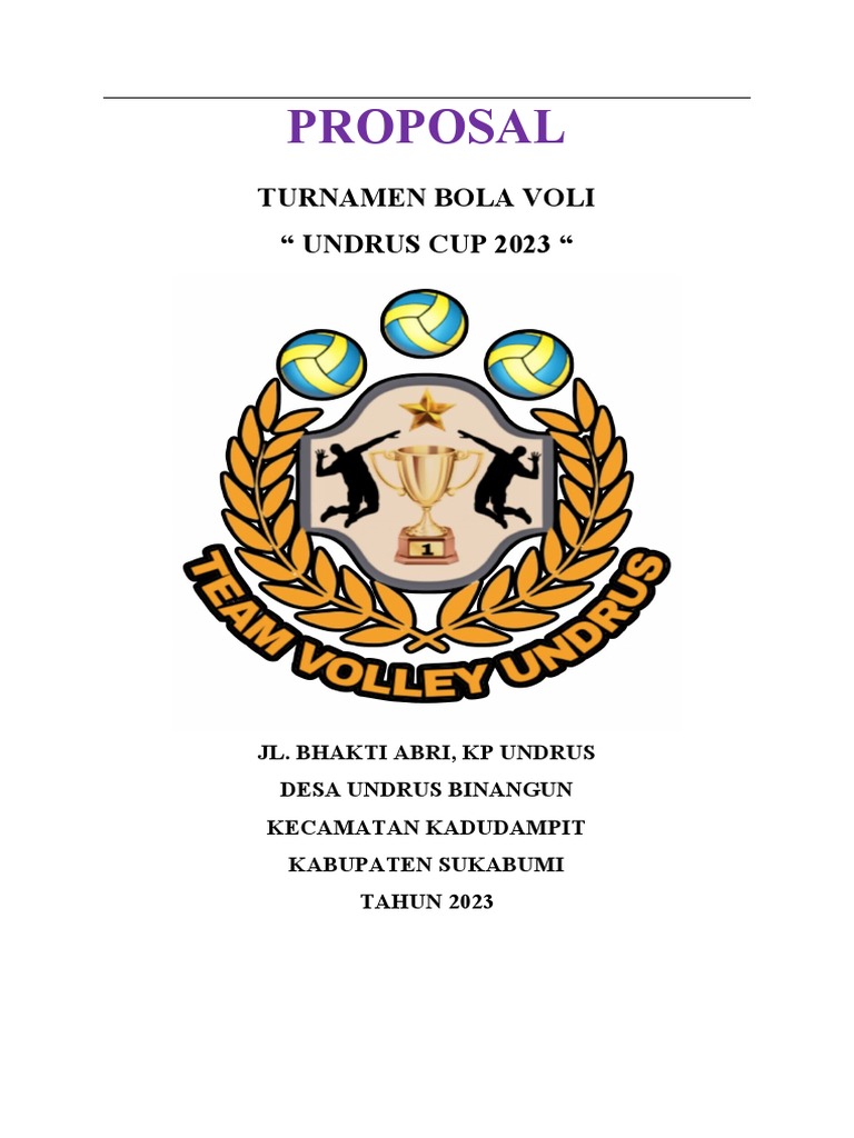 Proposal - Bola - Volly - Undrus 2023 Pt. Gudanggaram | PDF