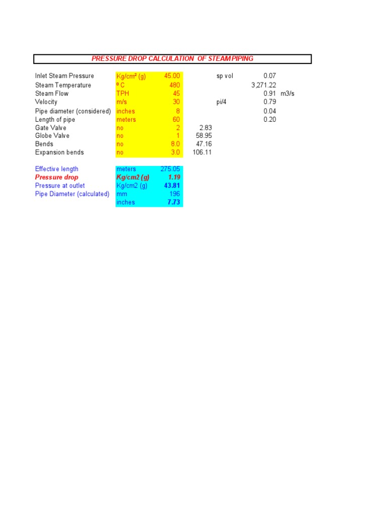 Piping Calculations | PDF | Pressure | Physical Quantities