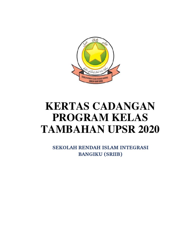 Kertas Cadangan Program Kelas Tambahan Upsr | PDF