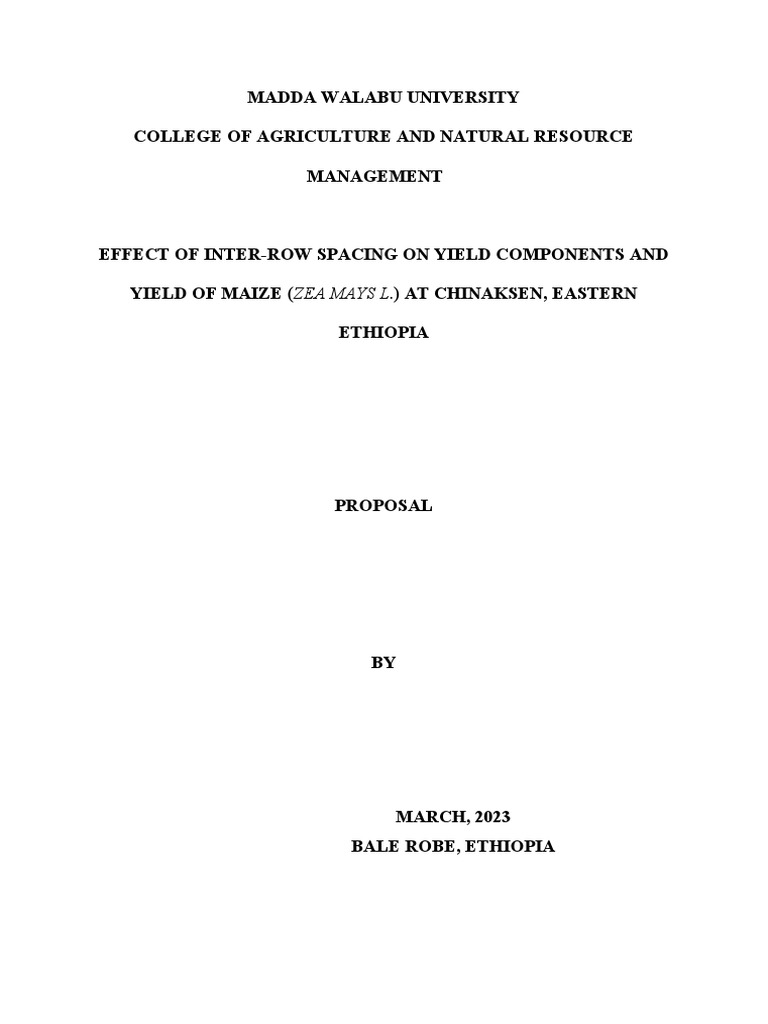 Maize and Inter-Row Proposal | PDF | Maize | Soil