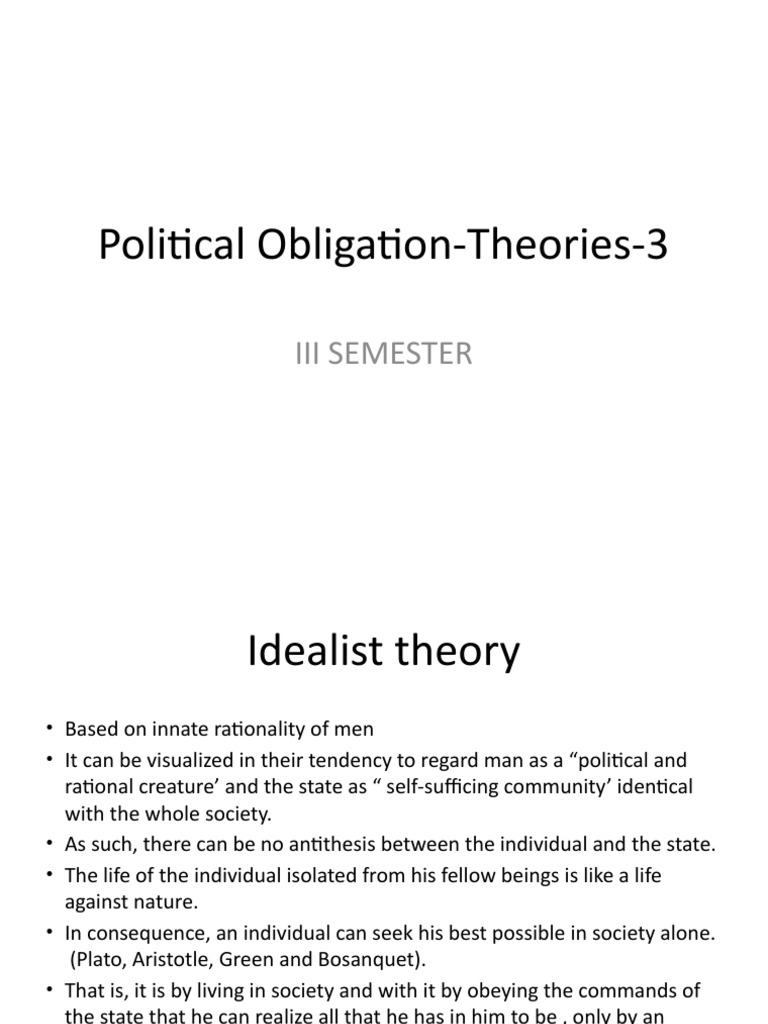political obligation-theories-3 (4) | PDF | Idealism | Metaphilosophy