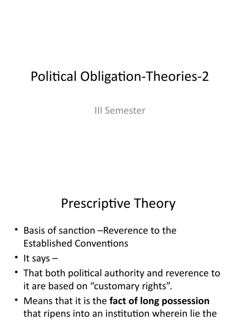 Political Obligation-Theories - 2 | PDF | Traditions | Knowledge