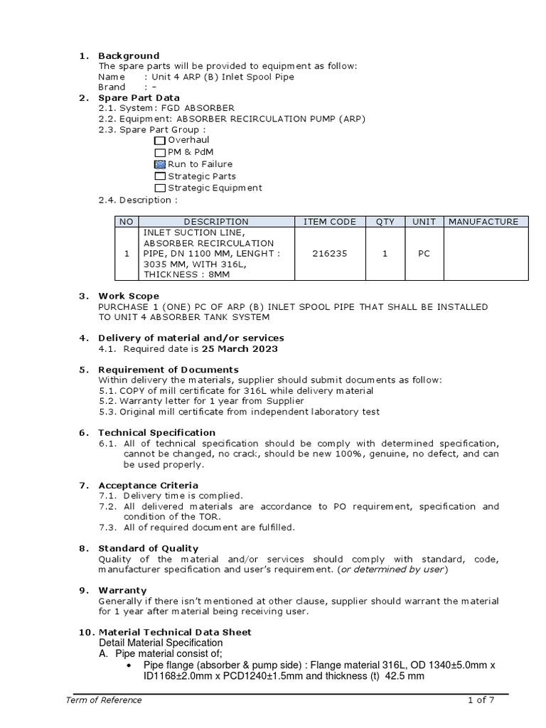 Arp Inlet Spool U4 2023 - PT Andritechnindo Nilam Tunnggal | PDF | Pipe ...