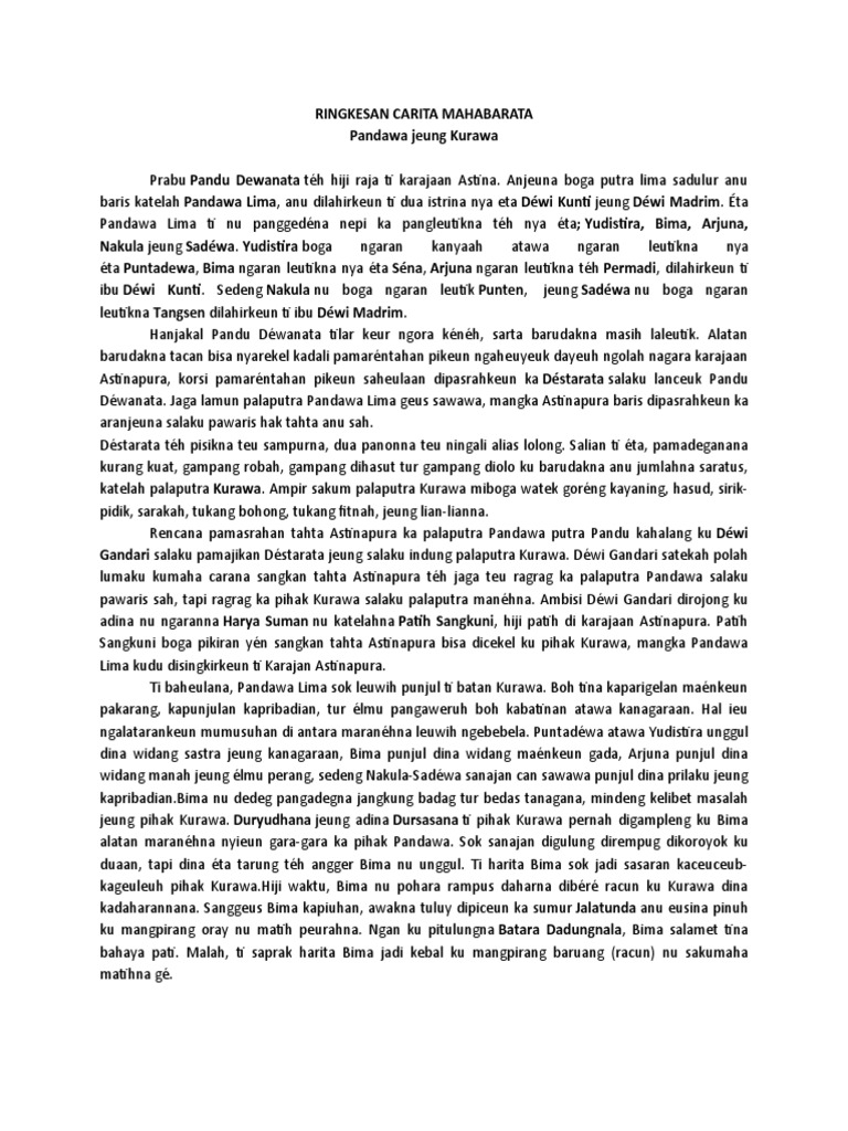 Ringkesan Carita Mahabarata | PDF