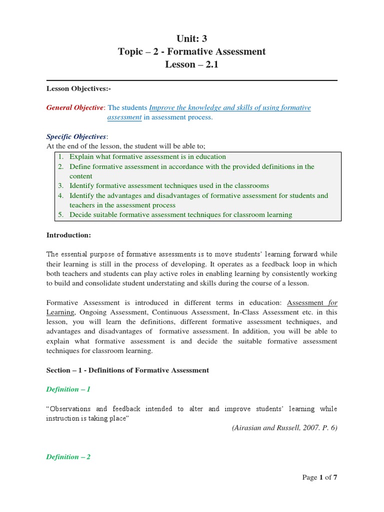 Formative | PDF | Educational Assessment | Teachers