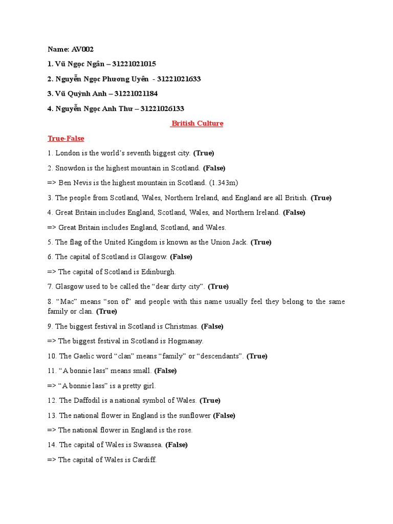 British Culture - Quizziz | PDF British Culture - Quizziz | PDF