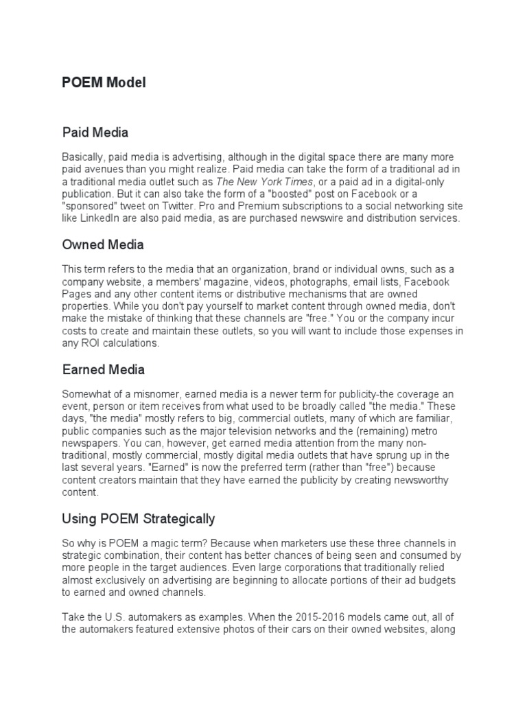 PEOM Model of DM | PDF | Mass Media | Advertising