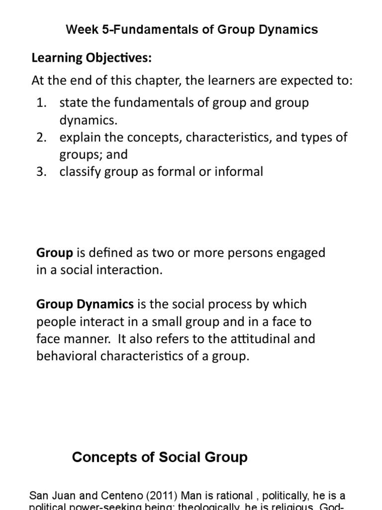 Fundamentals of Group Dynamics | PDF | Social Group | Psychology