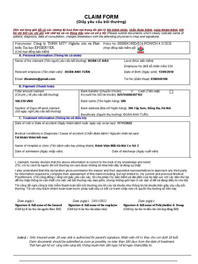 PTI TL Claim Form-EB 2 2020 | PDF