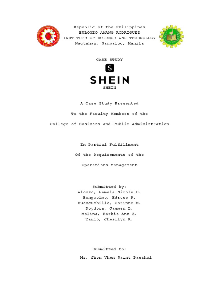 Case Study Shein....... | PDF | Fashion | Supply Chain