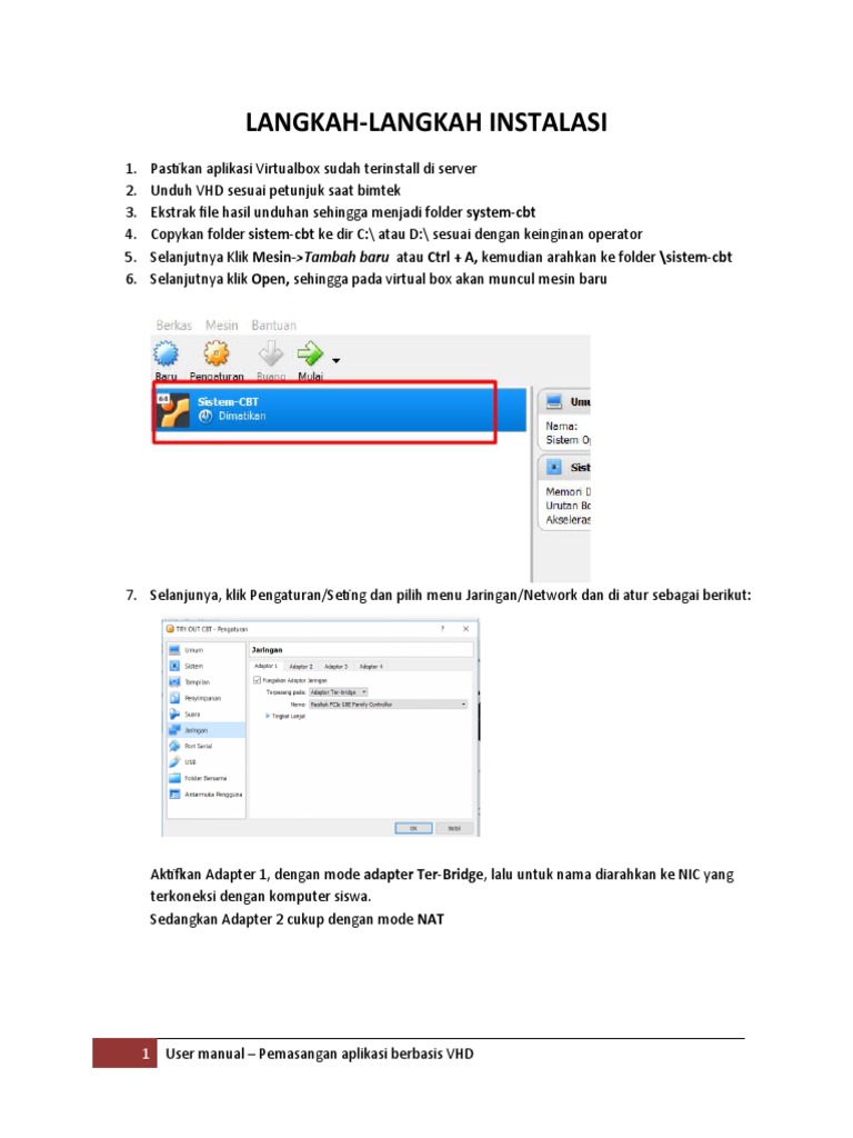 Panduan Instalasi VHD di VirtualBox | PDF