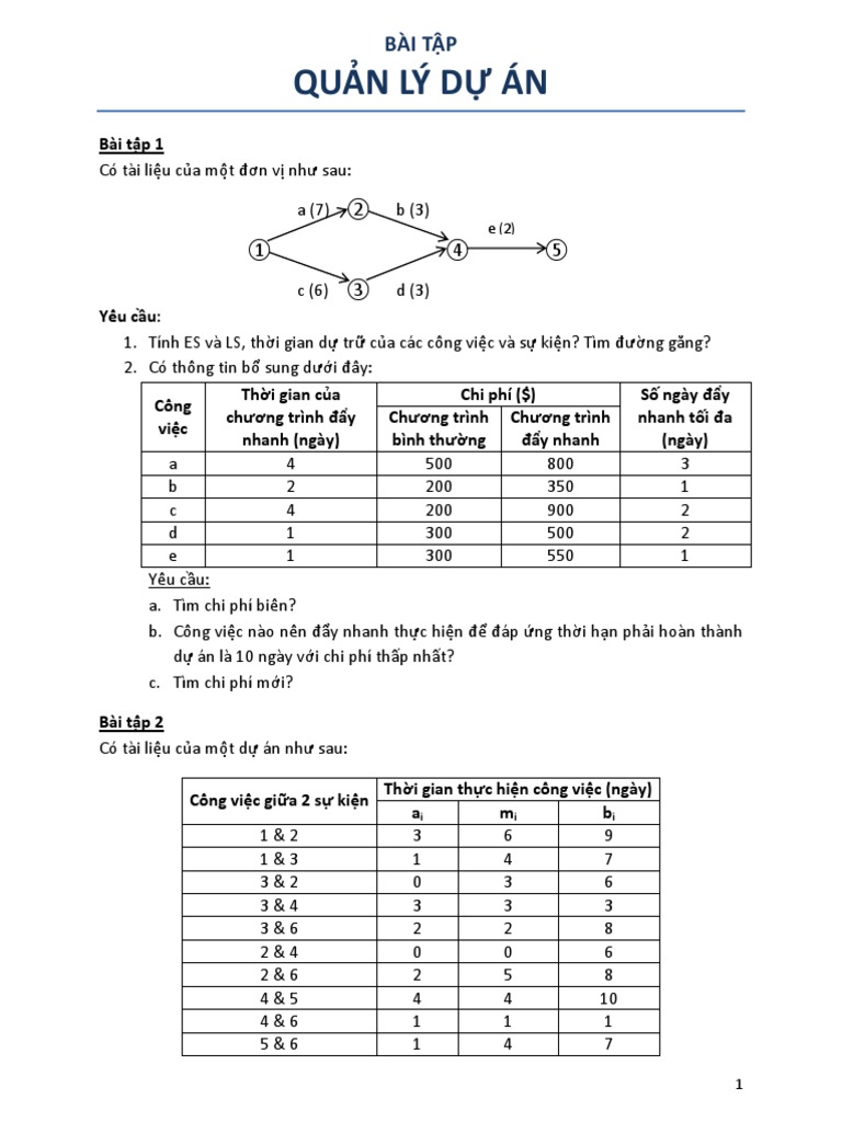 24 Bai Tap QLDA 2 | PDF
