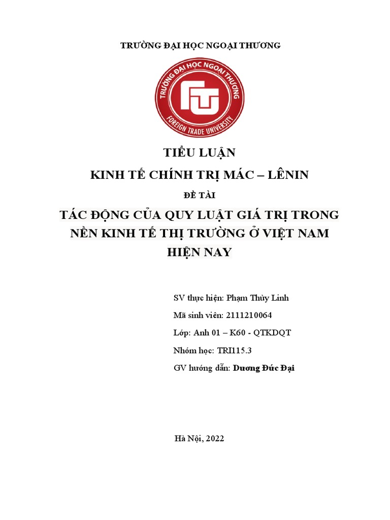 Bia Tieu Luan FTU | PDF