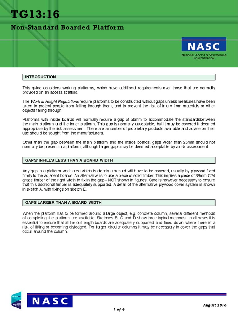 Non-Standard Boarded Platform Guide | PDF | Plywood | Risk Assessment