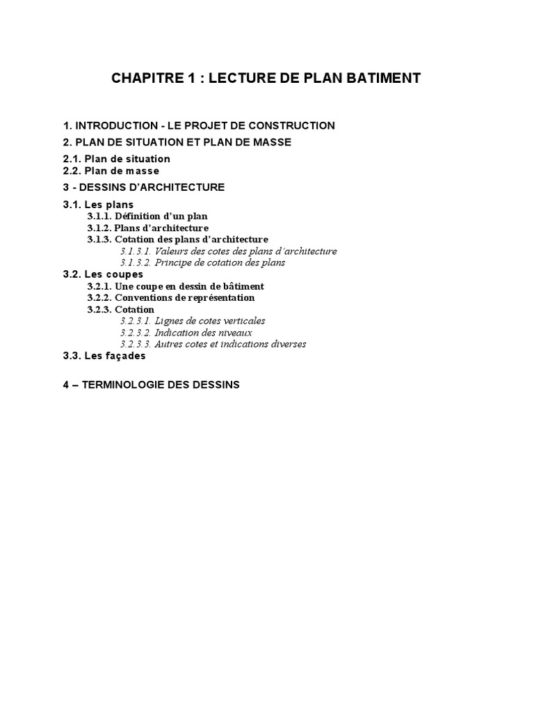 Lecture des Plans de Bâtiment | PDF | Mur | Bâtiment (construction)