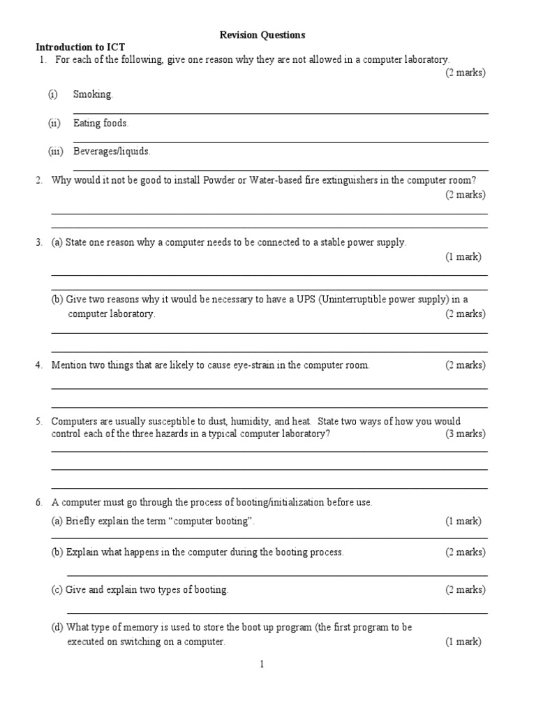 Revision Questions Form 4 2021 | PDF | Computer Data Storage | Operating System