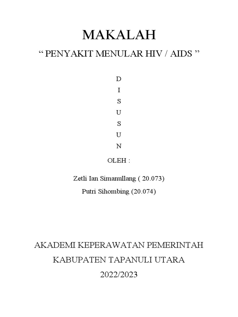 Makalah HIV/AIDS untuk Perawat | PDF | Sains & Matematika