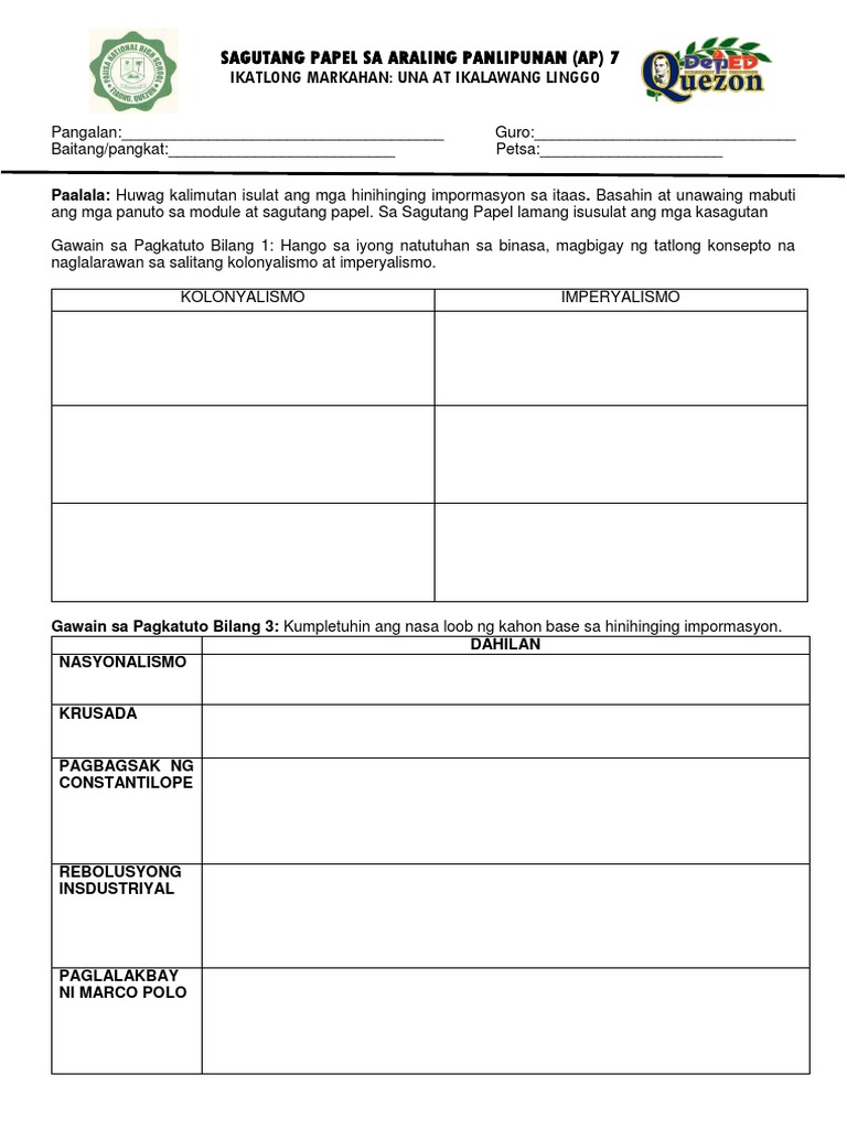 Q3 Ap Week1-8 Las | PDF