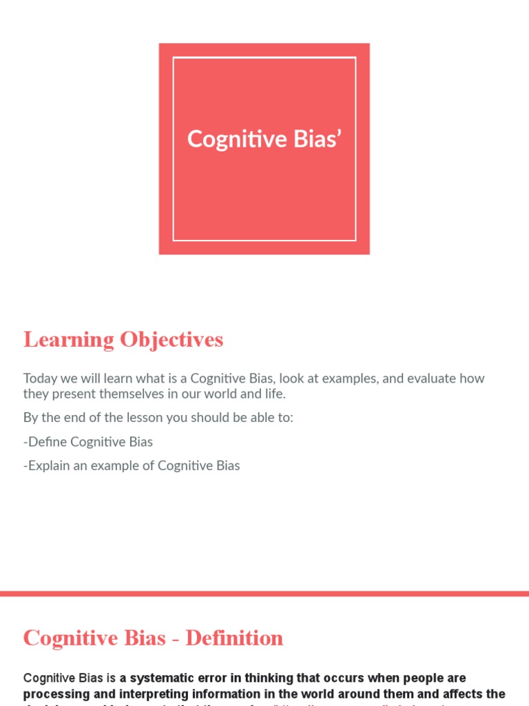 Understanding Cognitive Biases | PDF | Self-Improvement | Science ...