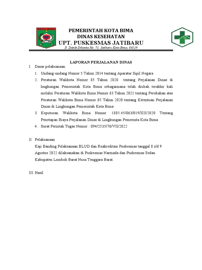 Final REVISI Laporan Hasil Kaji Banding Puskesmas Narmada | PDF