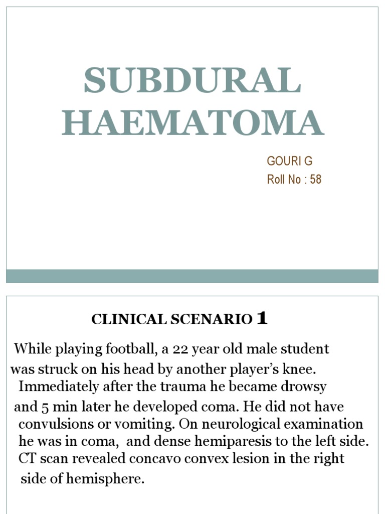 Subdural Hematoma Final | PDF | Causes Of Death | Nervous System