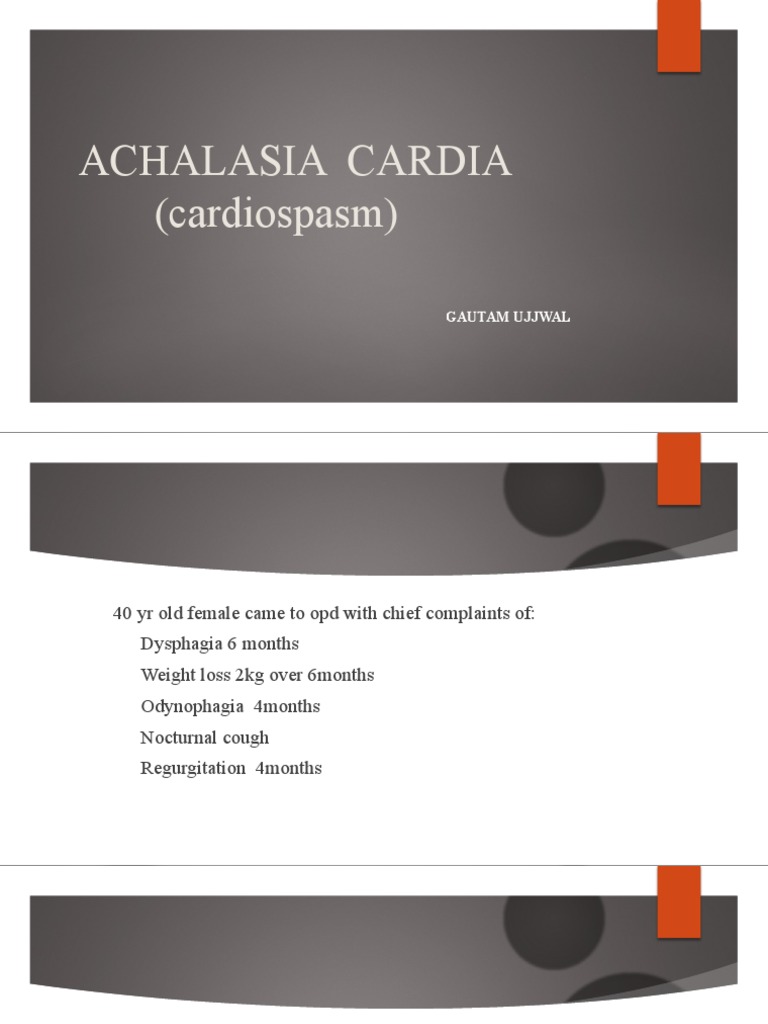 Achalasia Cardia | PDF | Esophagus | Clinical Medicine