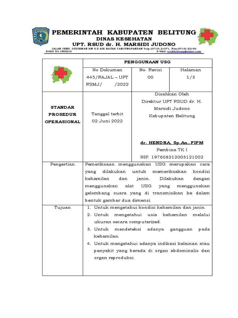 Spo Penggunaan Usg. | PDF