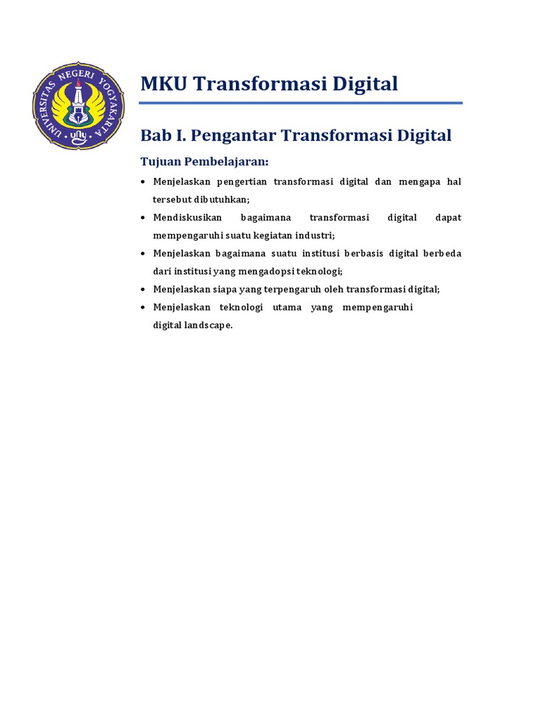 BAB 1. Pengantar Transformasi Digital | PDF