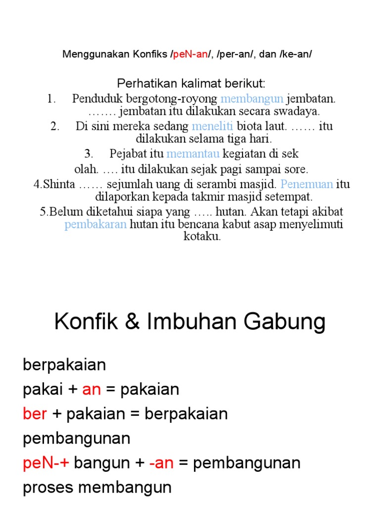 Menggunakan Konfiks | PDF