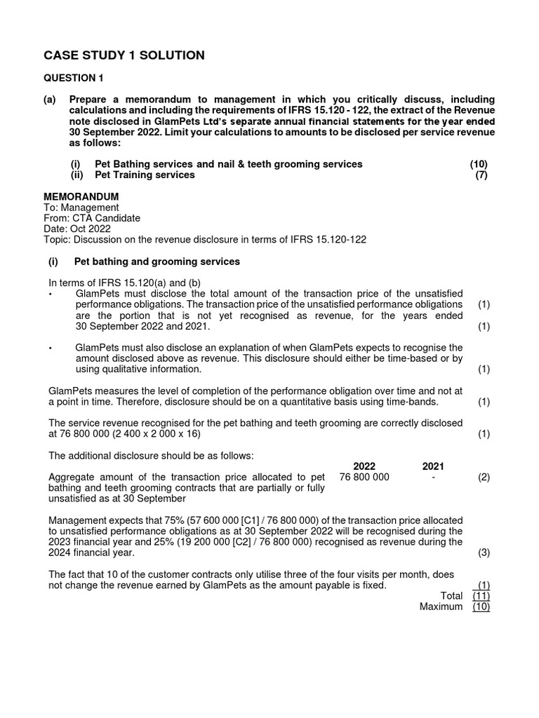 Case Study 1 - Fac4862 Solution - 2022 | PDF | Dividend | Cash Flow Statement