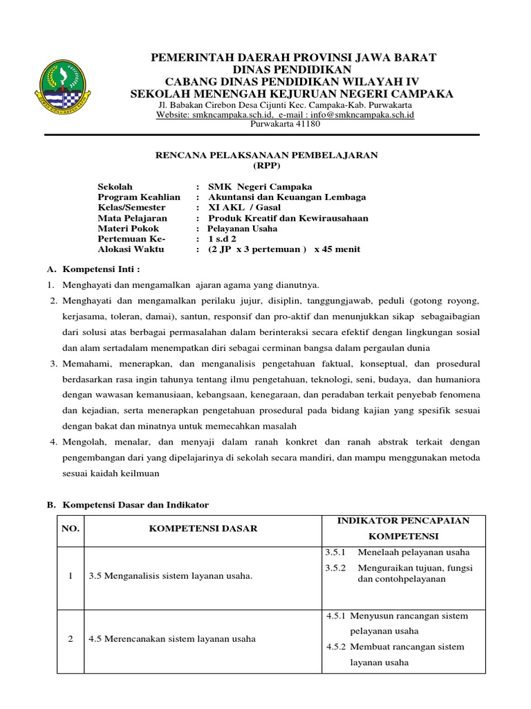 RPP PKK Kelas XII | PDF