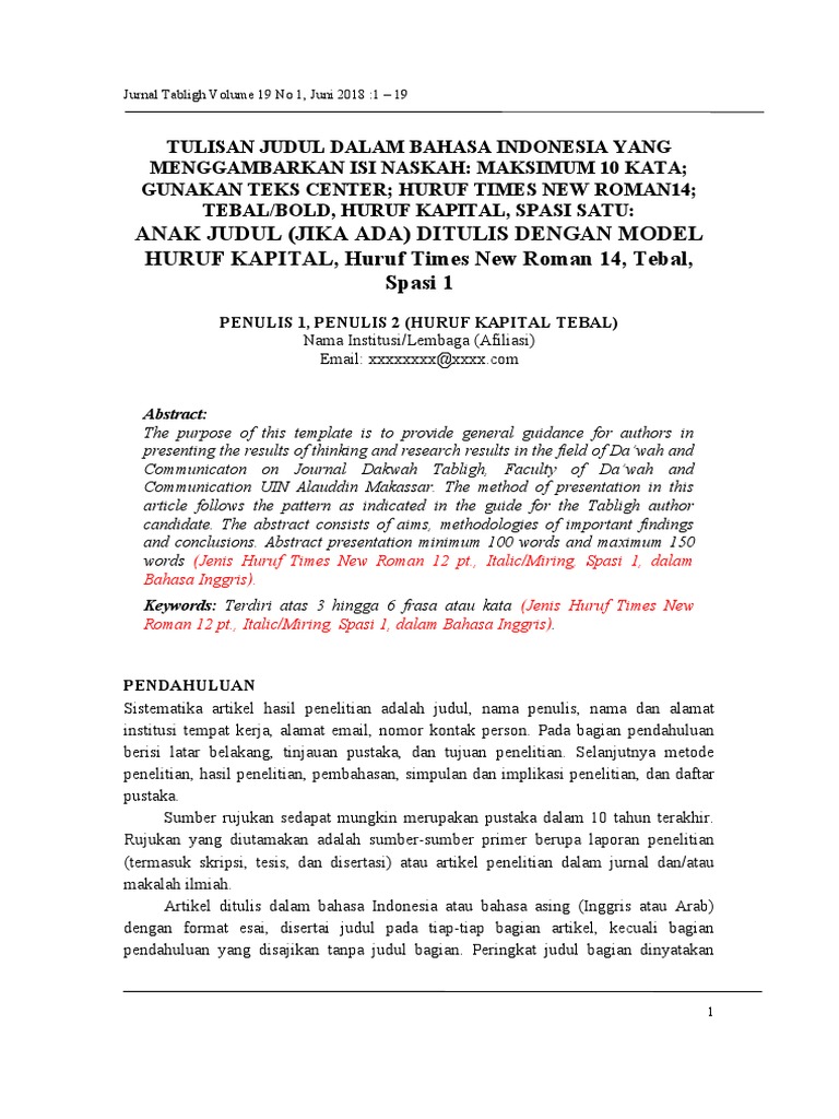 Template Jurnal UIN Alauddin | PDF