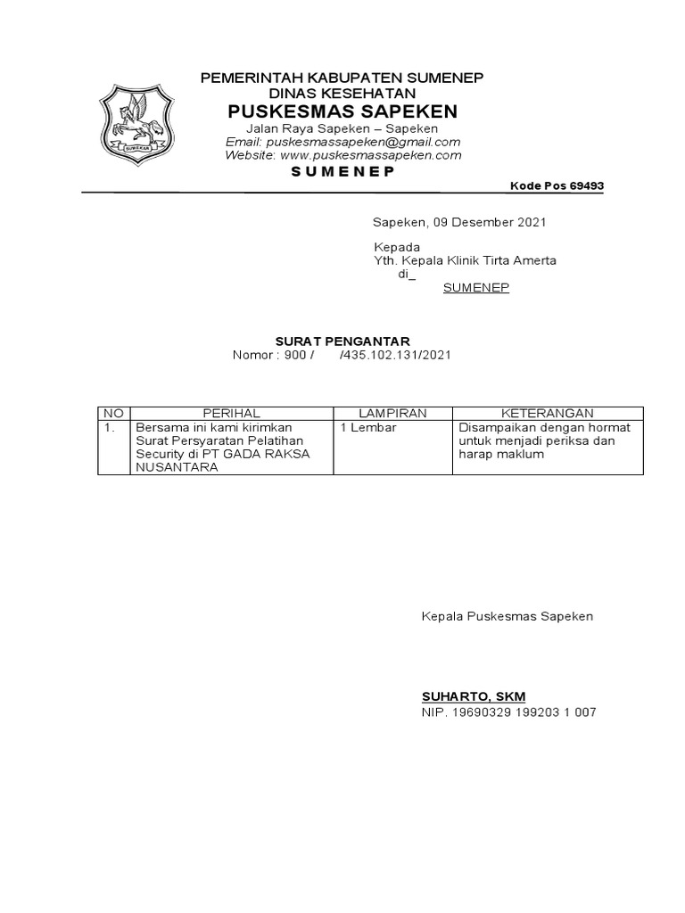 Surat Pengantar Security | PDF