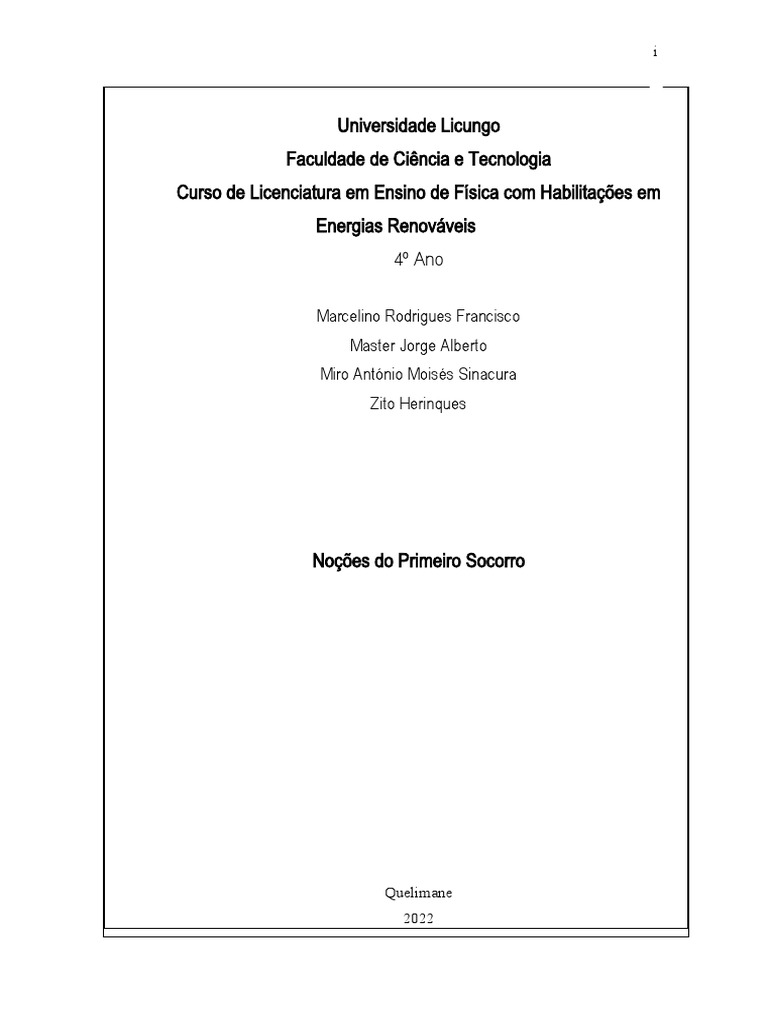 2 W HSST Primeiros Socorros | PDF | Primeiros socorros | Paramédico