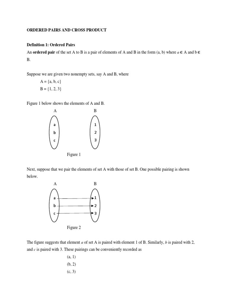 Ordered Pairs and Cross Product Explained | PDF | Euclidean Vector ...