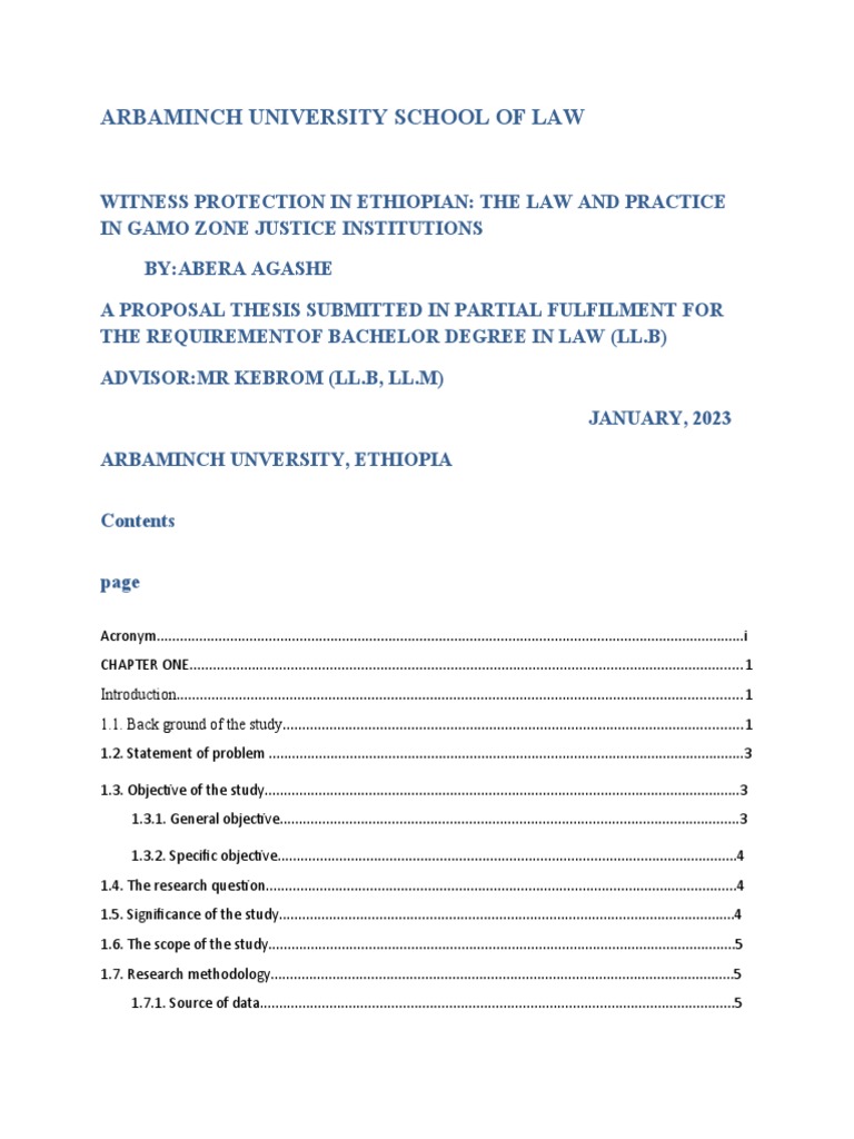 Abera Research | PDF | Witness | Crime & Violence