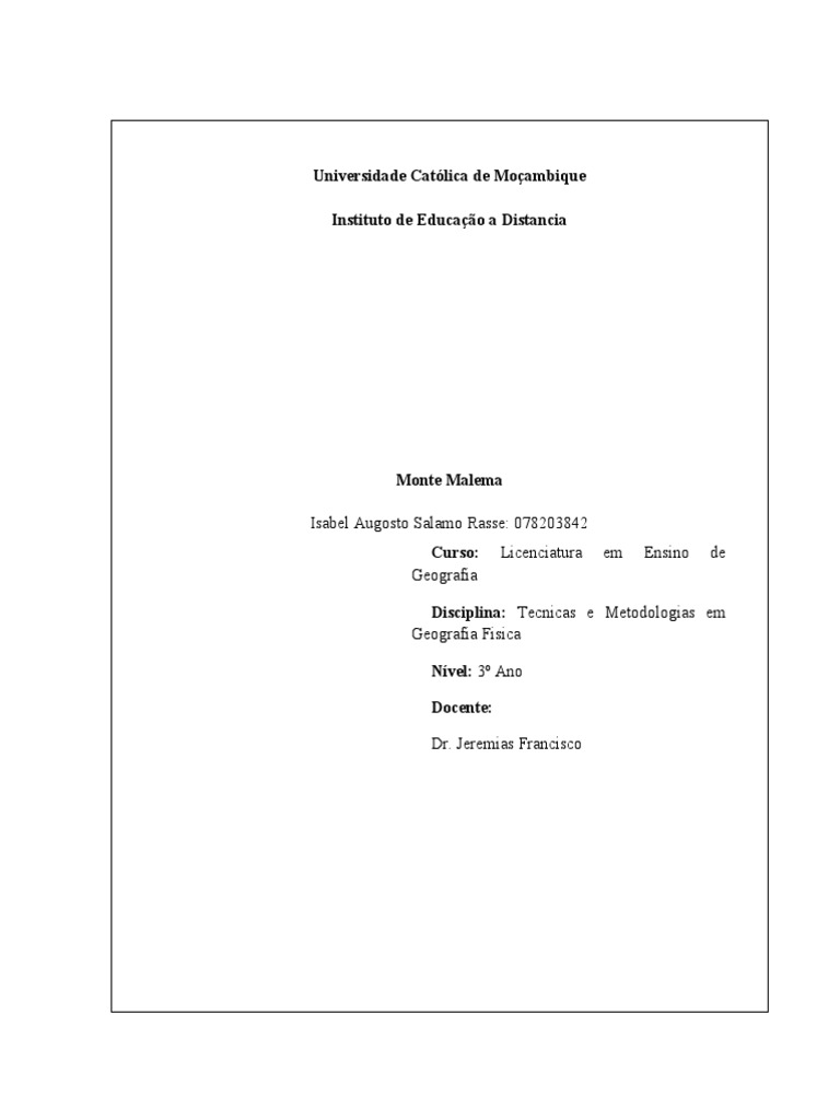 Monte Malema | PDF | Geociências | Science Monte Malema | PDF | Geociências | Science