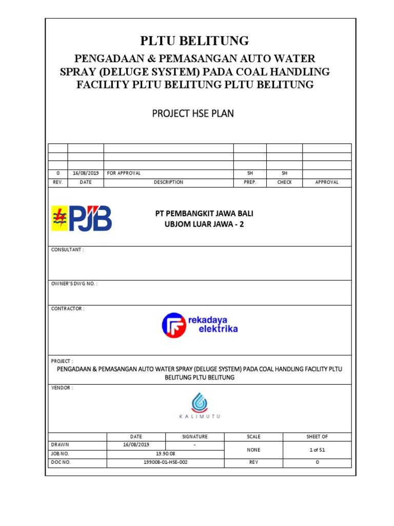 199008-01-HSE-002 - Project HSE Plan | PDF | Safety | Occupational Safety And Health