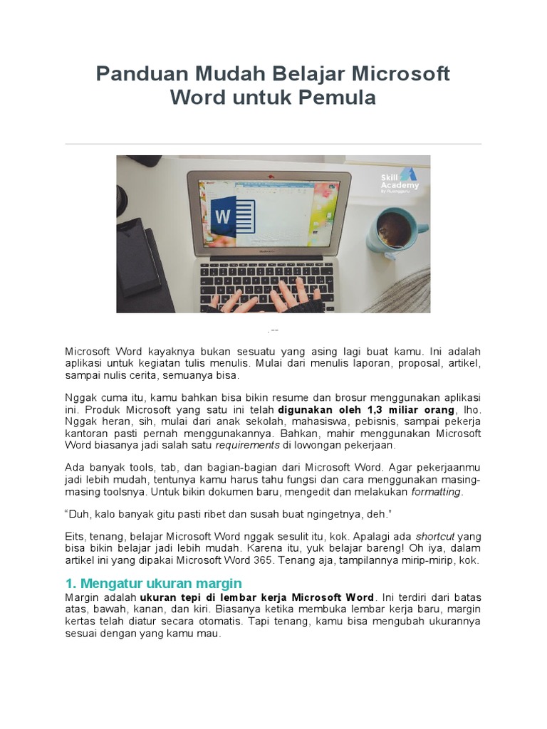 Panduan Mudah Belajar Microsoft Word Untuk Pemula | PDF