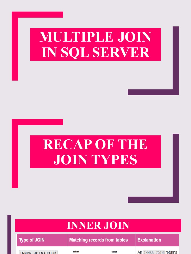 Lesson 12 MULTIPLE-JOIN | PDF | Table (Database) | Information Science