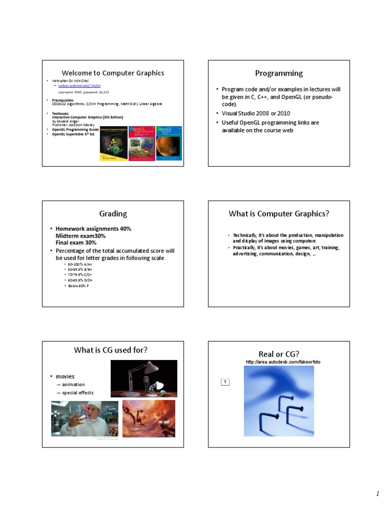01 Introduction | PDF | Computer Graphics | 3 D Computer Graphics