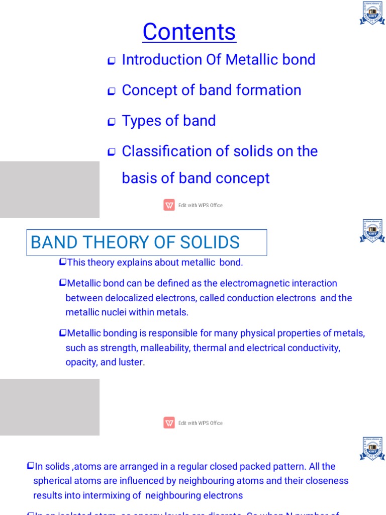BAND Theory | PDF | Band Gap | Valence And Conduction Bands