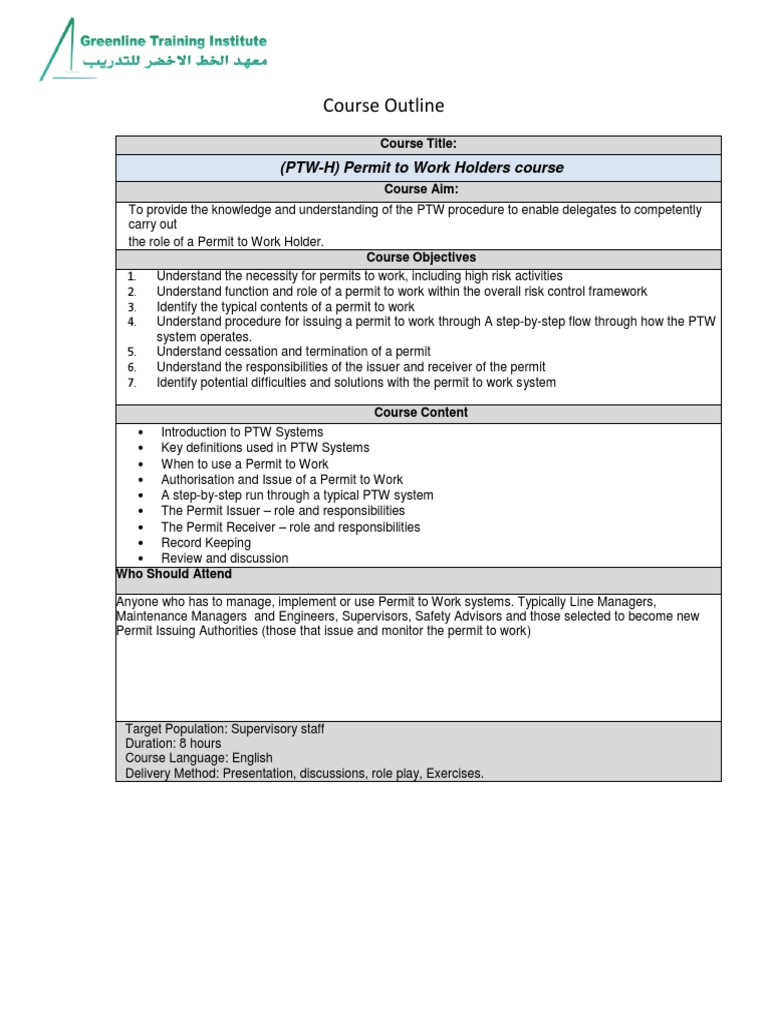 Course Outline - PTW | PDF | Technology & Engineering