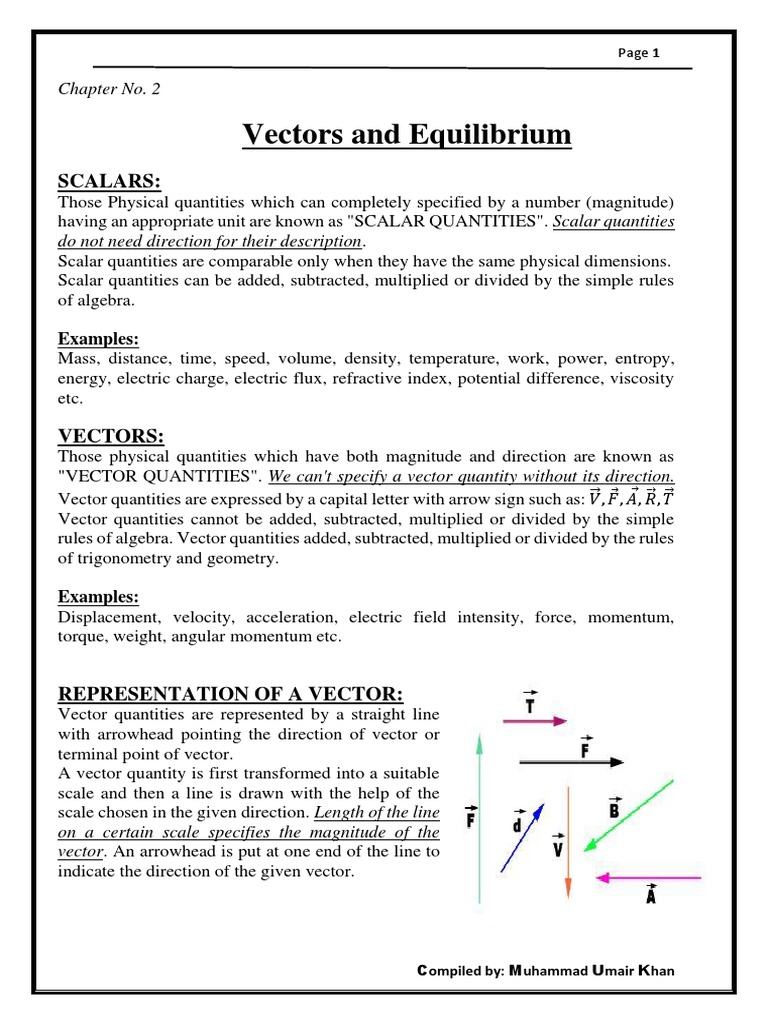 CH # 2 Vectors and Equilibrium | PDF | Euclidean Vector | Torque
