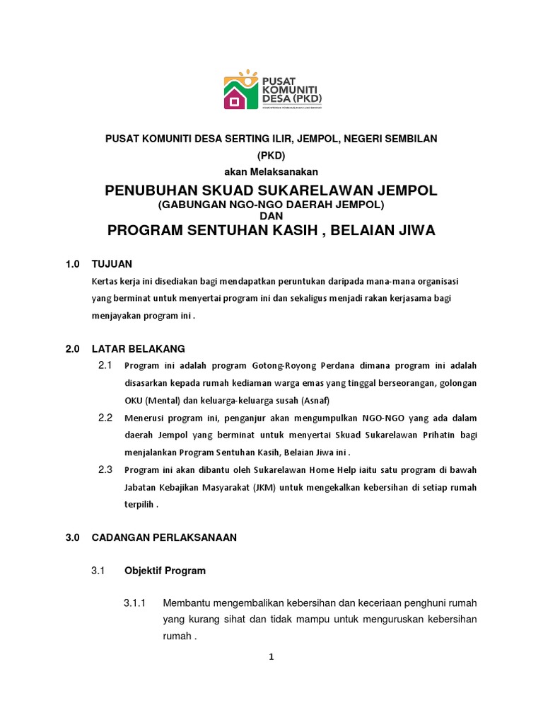 Contoh Kertas Kerja Program | PDF | Kesehatan Holistik